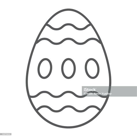 부활절 달걀 선 아이콘 음식 부활절 장식 달걀 기호 벡터 그래픽 흰색 바탕에 선형 패턴 10에 대한 스톡 벡터 아트 및 기타 이미지 Istock