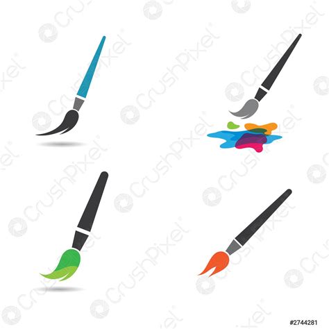 Paintbrush Logo Vector Icon Stock Vector 2744281 Crushpixel