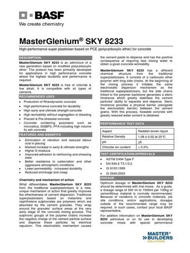 Liquid White Basf Master Glenium Sky 8233 For Construction At ₹ 7000