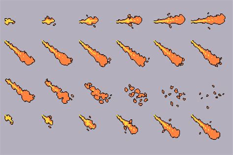 Fire Pixel Art Animations By Free Game Assets Gui Sprite Tilesets