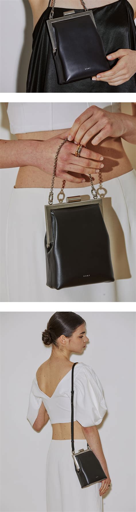 뉴이 우먼 비에브 미니백 솔리드 블랙 Nuer Kream