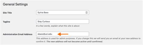Site Admin Email Verification Screen Faculty Websites