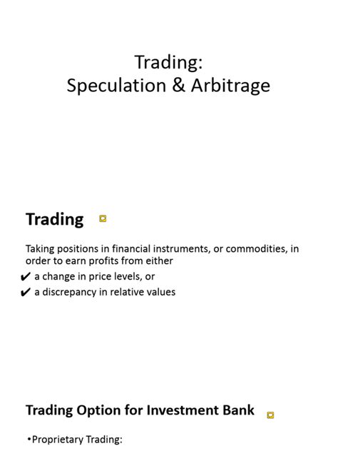 Trading Speculation And Arbitrage Pdf Arbitrage Speculation
