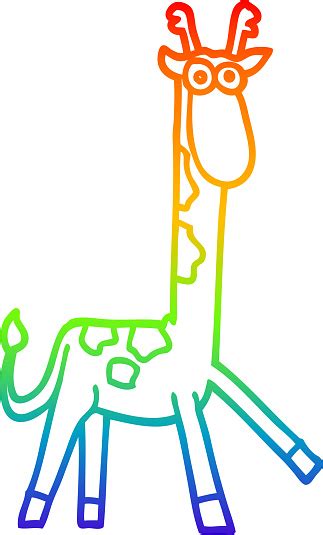 만화 재미있는 기린의 무지개 그라데이션 선 그리기 0명에 대한 스톡 벡터 아트 및 기타 이미지 0명 그라데이션 기린