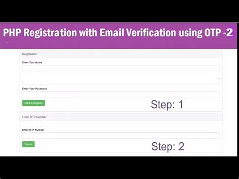 PHP Registration With Email Verification Using OTP Method Part With Source Code YouTube