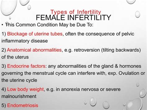 Infertility Reproductive System Disorder Pptx