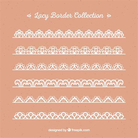 Colección De Bordes De Encaje Vector Gratis
