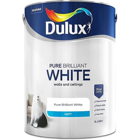 Dulux Pure Brilliant White Matt 5L - Paint from 1ClickWallpaper UK