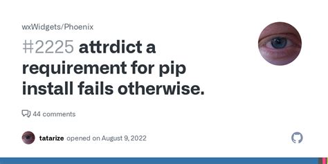 Attrdict A Requirement For Pip Install Fails Otherwise · Issue 2225