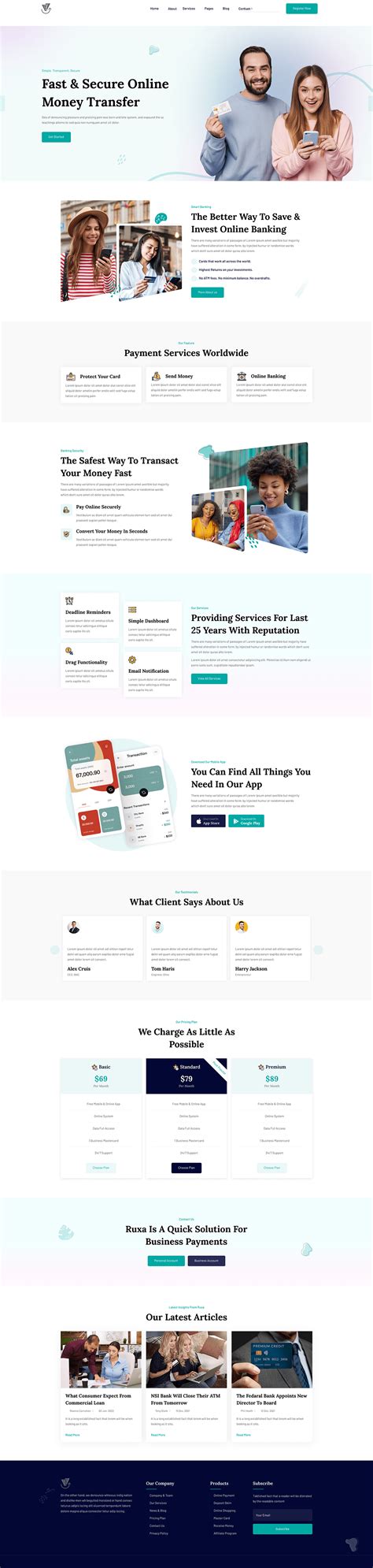Online Money Tranfer Landing Page On Behance