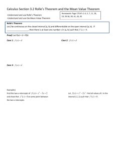 Mean Value Theorem Worksheet