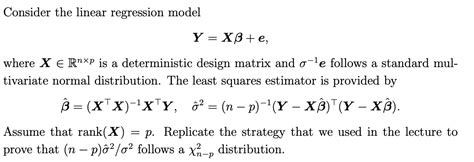 Solved Consider the linear regression model Y Xß e where Chegg