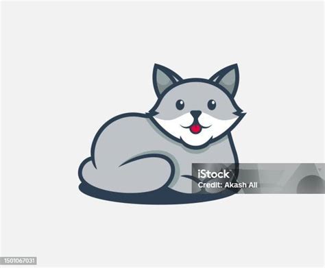 Template Desain Vektor Ikon Kucing Lucu Ilustrasi Stok Unduh Gambar
