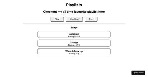 Playlists Codesandbox