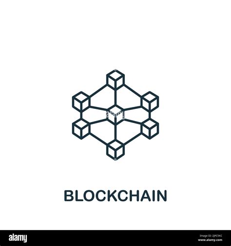 Blockchain Icon Line Simple Industry 40 Icon For Templates Web Design And Infographics Stock