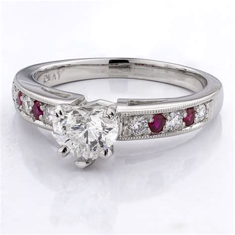 Milgrain and Pavé Ruby Engagement Setting Adiamor