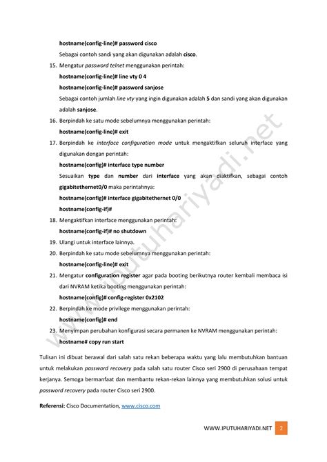 Password Recovery Untuk Cisco 2900 Integrated Service Router Isr Pdf Free Download
