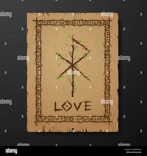 Tree Branch Bind Rune Love Pergament Stock Vector Image And Art Alamy