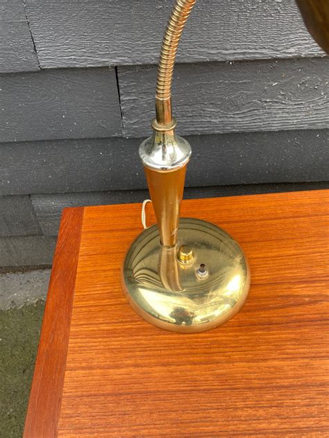 Vintage Gooseneck Lamp With Brass Base Cook Street Vintage