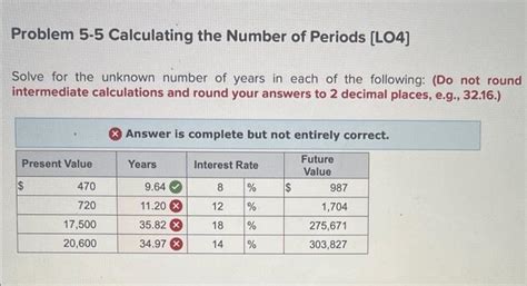 Solved Problem 5 5 Calculating The Number Of Periods Lo