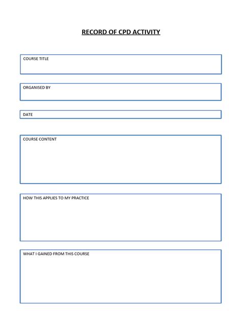 Record Of Cpd Activity Pdf