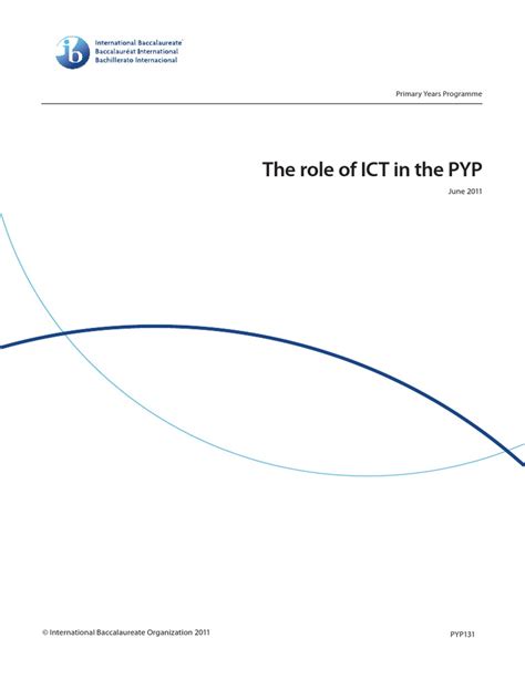 The Role Of Ict In Pyp Pdf Educational Technology Learning