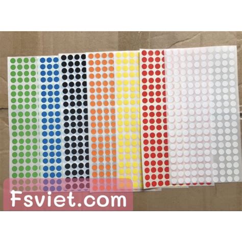 Combo tờ decal tem tròn sticker nhiều màu đường kính mm Giá siêu tốt Shopee Việt Nam