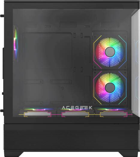 Acegeek Cruiser L460 Computer Case Up To 360mm Radiator And 9x Fan Support 07mm Tempered Glass