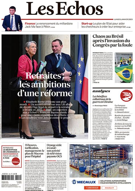 Les Echos 9 Janvier 2023 No 23872 Download Pdf Magazines French Magazines Commumity