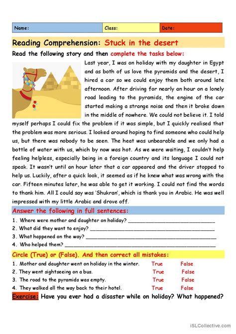 Reading Comprehension Stuck In The Deutsch Daf Arbeitsblätter Pdf And Doc