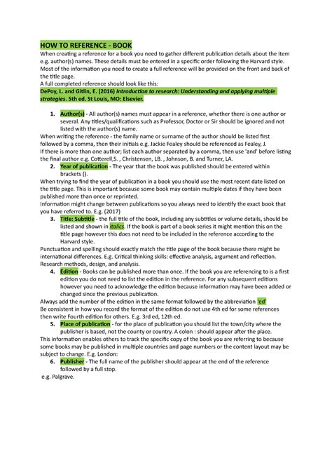 HOW TO Reference BOOK Harvard Referencing HOW TO REFERENCE BOOK When Creating A