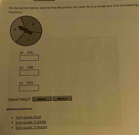 Solved For The Spinner Below Assume That The Pointer Can Never Lie On