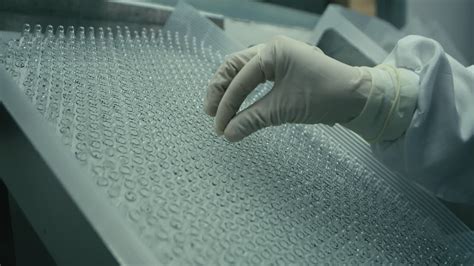 Bunch Of Ampules Kept In A Tray On Which A Single Ampule Is Taken Out