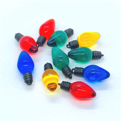 Christmas Lights Buttons Lightbulb Buttons Red Green Blue Yellow