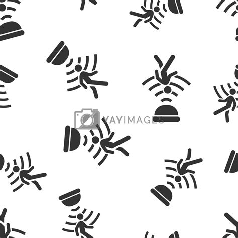 Motion Sensor Icon Seamless Pattern Background Sensor Waves With Man Vector Illustration
