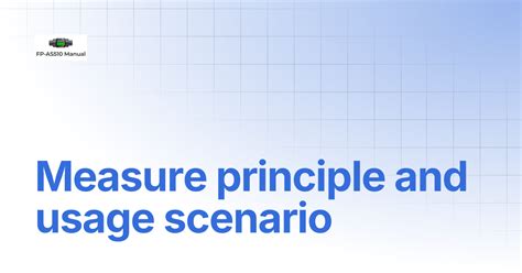 Measure Principle And Usage Scenario Lorric Online Documents