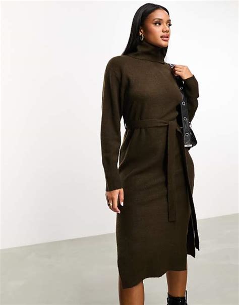 Threadbare Brooklyn Robe Pull Mi Longue Nouée à La Taille à Col