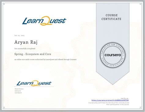 Aryan Raj On Linkedin Springframework Java Certification Coursera Softwareengineer Skillup