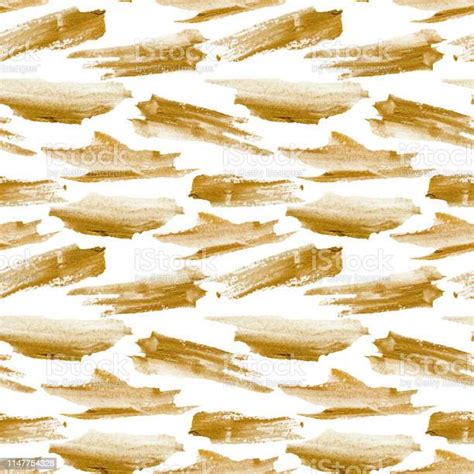 黄金の水彩画のテクスチャシームレスなパターンデザインプリントファブリックや背景のための白い背景に分離された抽象的な美しいイラストを描いた手