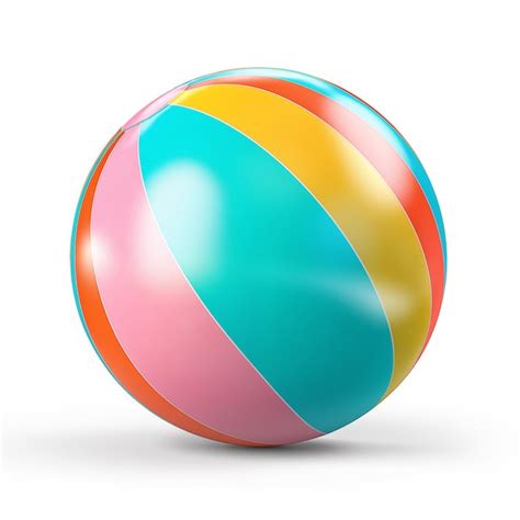 Beach Ball Isolated On White Background Premium Ai Generated Image
