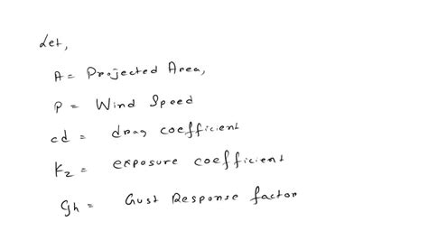 Solved The Wind Load Lsi In Newtons On An Overhead Line Structure Is Calculated Using The
