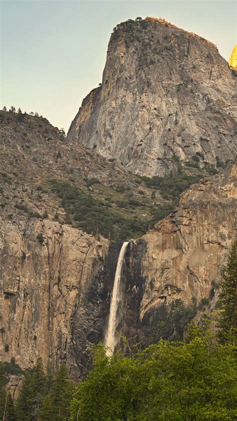 Download Wallpaper 1350x2400 Mountains Waterfall Rock Landscape