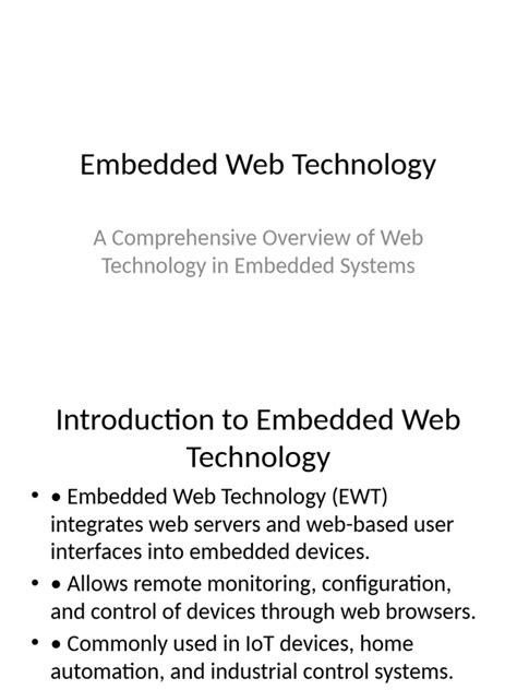 Embedded Web Technology Presentation Pdf