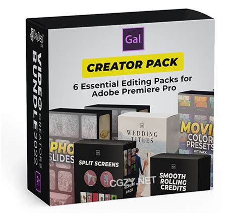Pr画面分屏电影调色婚礼标题幻灯片模板多合一 Premiere Gals Creator Creator Pack Cg资源网