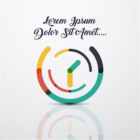 Premium Vector Clock With Reflection Logo