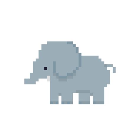 動物園「象」のドット絵イラスト フリー素材 シンプルなフリー素材 そざいのえん