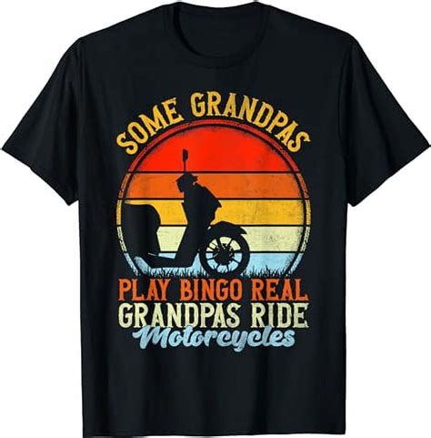 Vintage Grandpas Play Bingo Real Grandpas Ride Motorcycles T Shirt