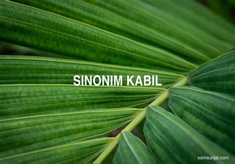 8 Sinonim Kabil Tesaurus Bahasa Indonesia