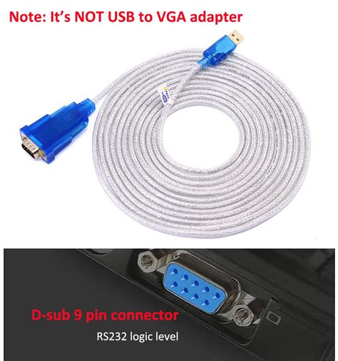 GetUSCart DTech FTDI USB To Serial Adapter Cable RS232 DB9 Male Port