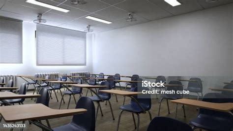 학생이 없는 빈 교실 3d 렌더링 교육 강좌에 대한 스톡 사진 및 기타 이미지 교육 강좌 칠판 0명 Istock